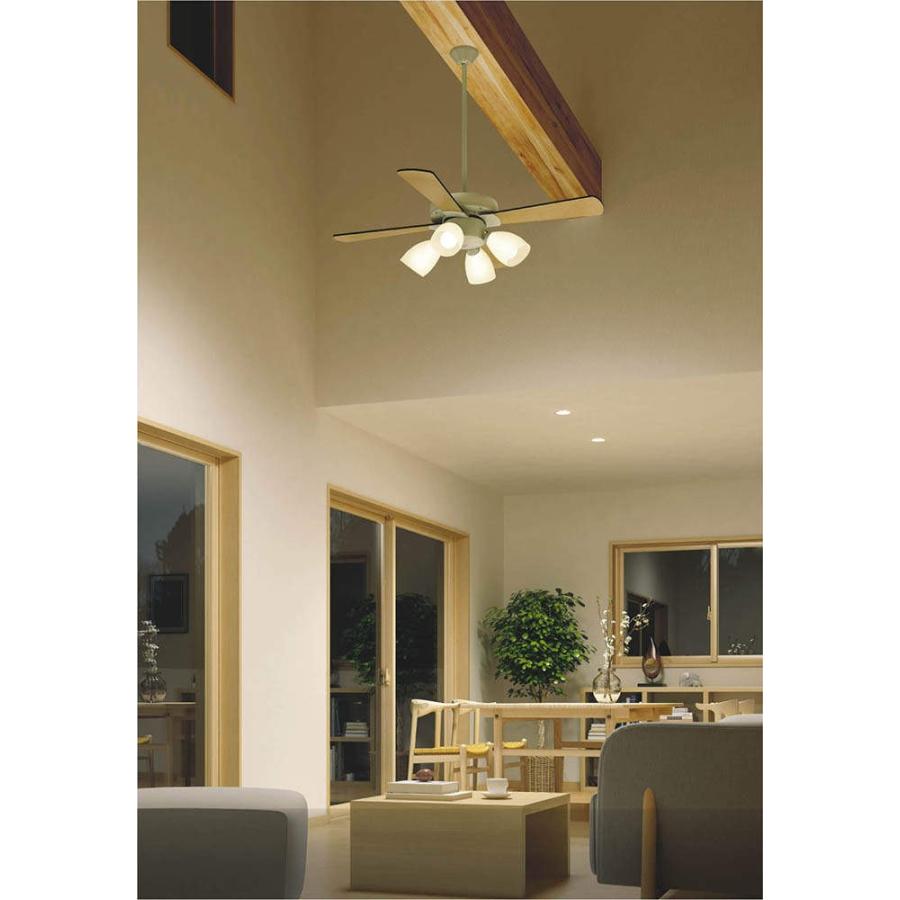 コイズミ照明 KOIZUMI シーリングファン S-シリーズ モダンタイプ AEE695071 本体 オフホワイト塗装 吊り下げパイプ：15cm・幅-φ1100mm :ko13-52sa ...