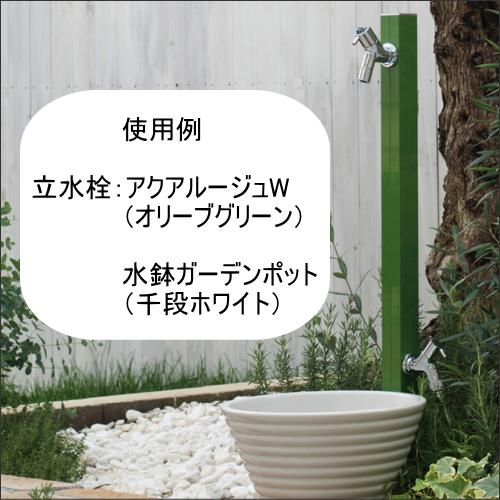 【無料★特典対象】 ガーデンパン 水受け オンリーワンクラブ 和風 水鉢 ガーデンポット 千段ホワイト TK3-E-DBW 立水栓 パン ガーデニング : DIY・エクステリアG-STYLE ...