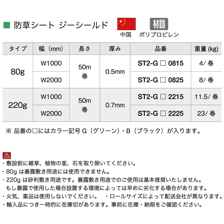 防草シート オンリーワンクラブ ジーシールド タイプ80g W1m×L50m W1000 厚み0.5mm 暴露使用不可 : DIY・エクステリアG-STYLE - 通販 - Yahoo!ショッピング