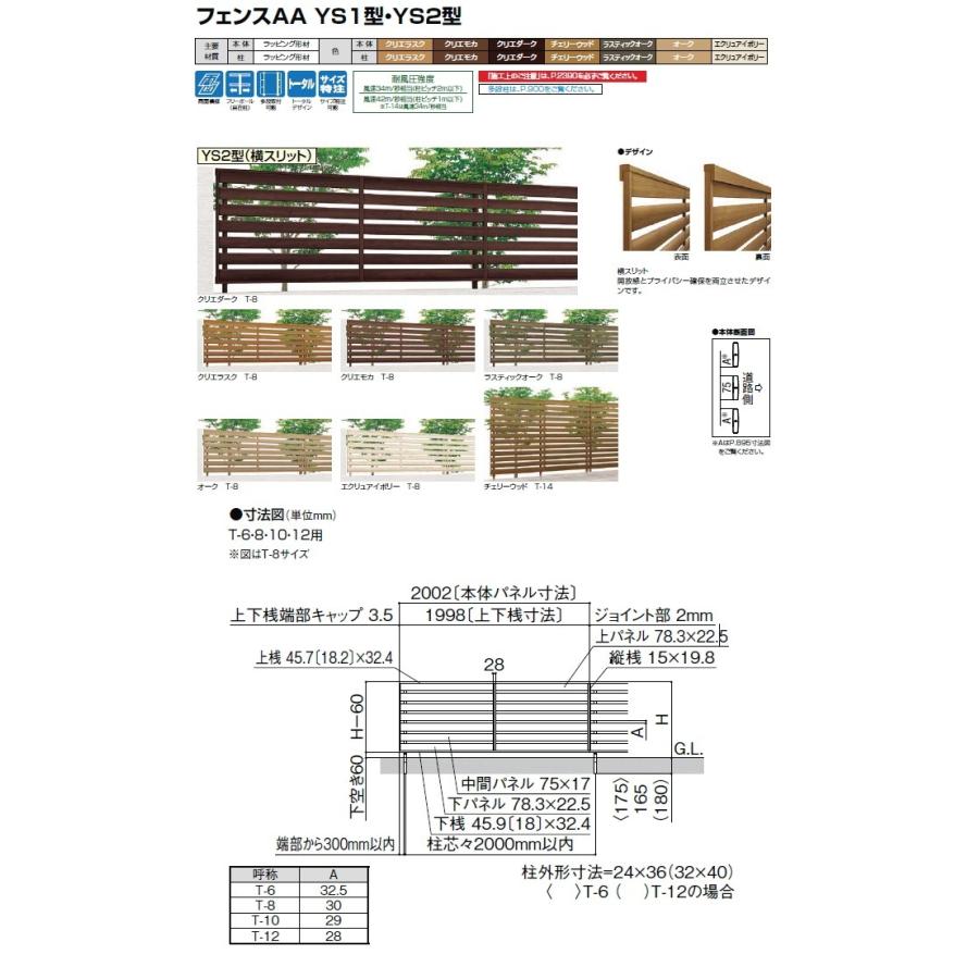 フェンス フェンスAA YS2型 フェンス本体 H600 横スリット LIXIL(リクシル) TOEX 境界 屋外 アルミ 形材フェンスガーデン DIY 塀 壁 囲い :to06-aa-ys2 ...