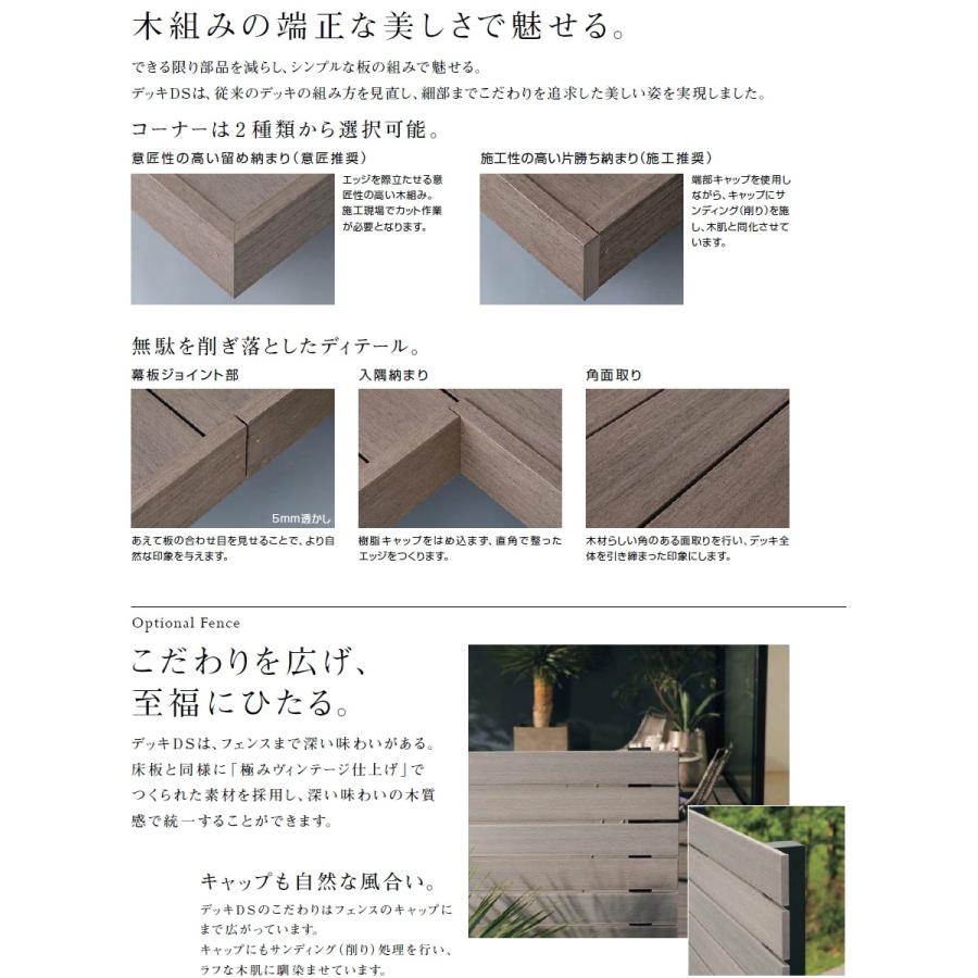 ウッドデッキ LIXIL リクシル TOEX デッキDS 留め納まり 束柱A仕様 標準束柱(固定式 最大H550) 2.0間×6尺 間口3650mm×奥行1828mm×高さ550mm 人工木 ...