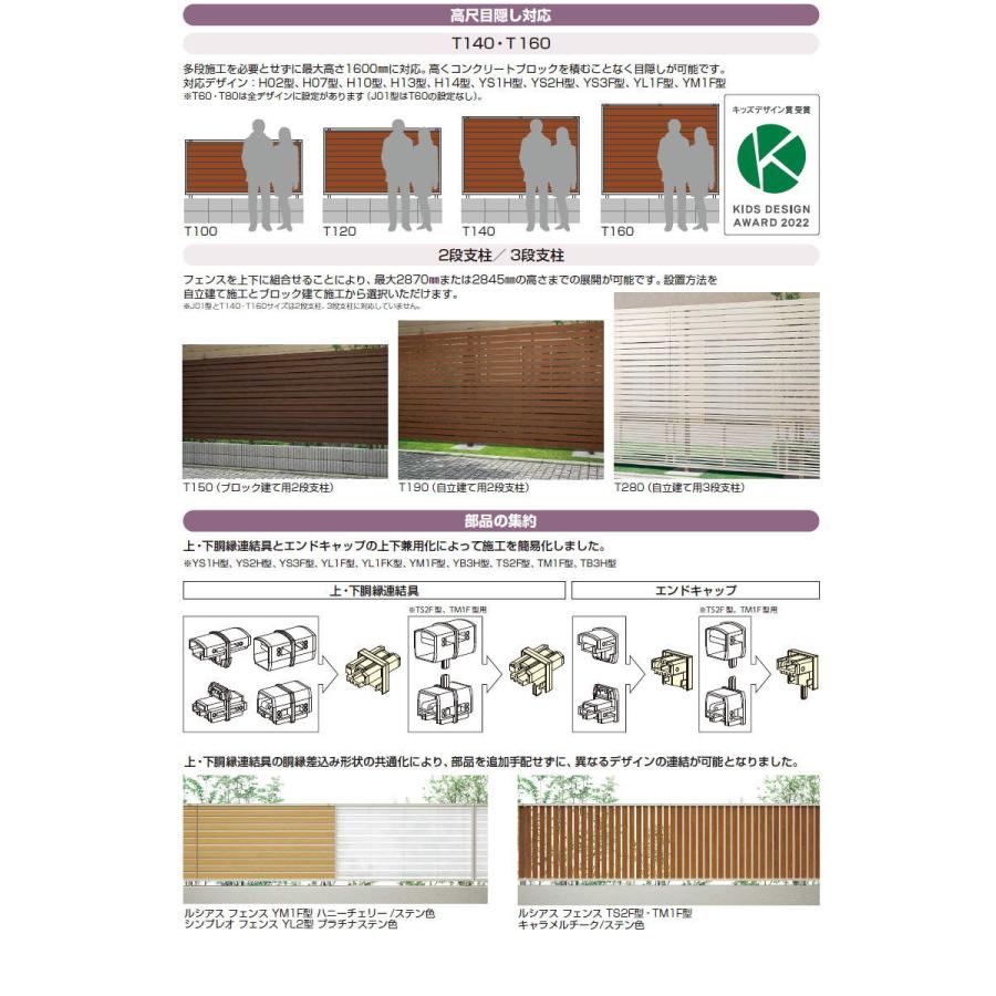 フェンス 目隠し YKK YKKap ルシアスフェンスYS2H型 フェンス本体 複合カラー H800 W2000×H800mm 横スリット 旧H06R型 境界 屋外 アルミ 形材フ ...