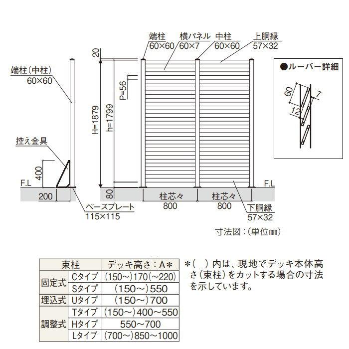 YKK YKKap ルシアス ハイパーティション B05型 UNH-25 通風ガラリルーバー T190 ガーデン DIY 塀 壁 囲い 境界 屋外 :yk06-2307-lhtb05:DIY ...