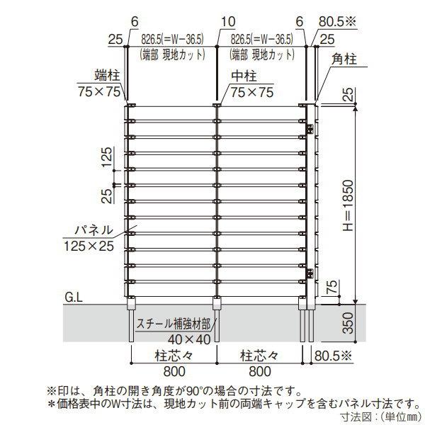 【部品】 YKK YKKap リウッド トレリス 3型用 自立建て用柱 90°専用角柱 間仕切柱施工 T190 ガーデン DIY 塀 壁 囲い 境界 屋外 : DIY・エクステリアG ...