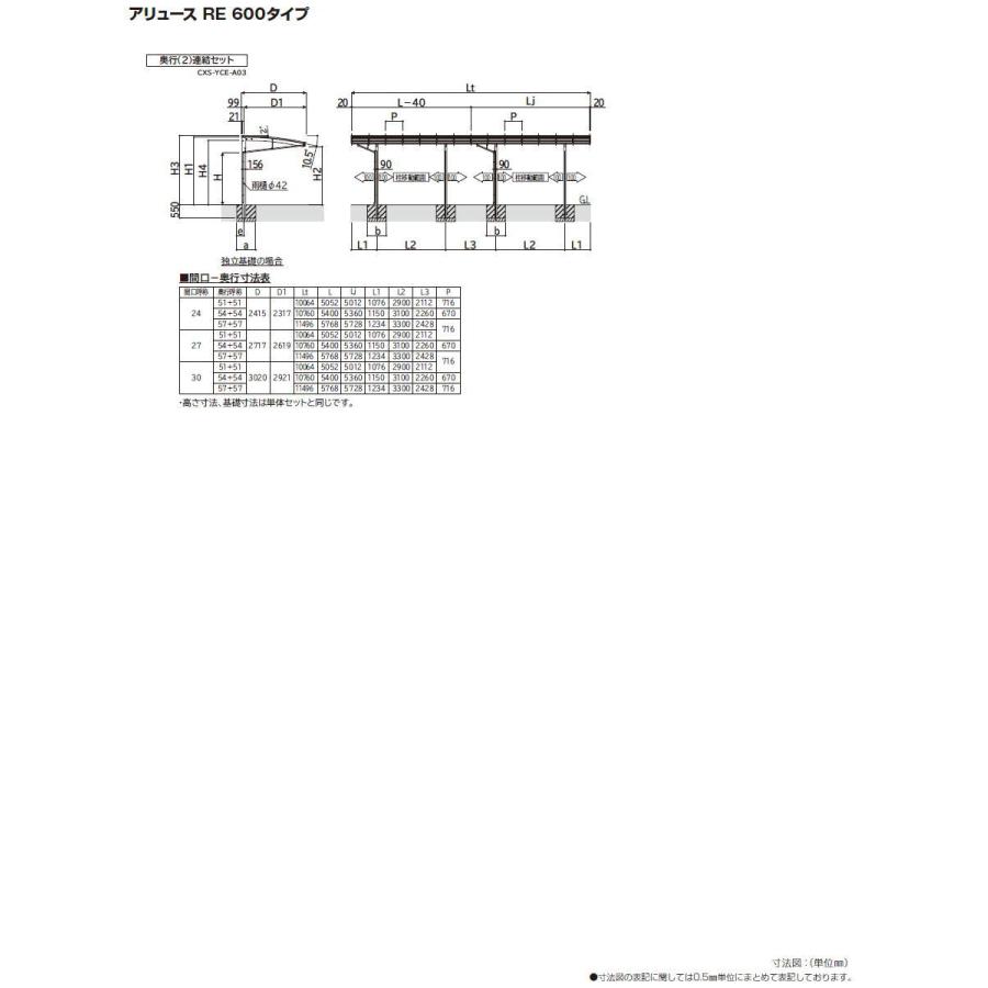 【エリア限定販売】 カーポート 1台用 YKK YKKap アリュース RE600タイプ 奥行延長セット J51・14-27 H22 屋根ふき材：熱線遮断ポリカーボネート板 : DIY ...