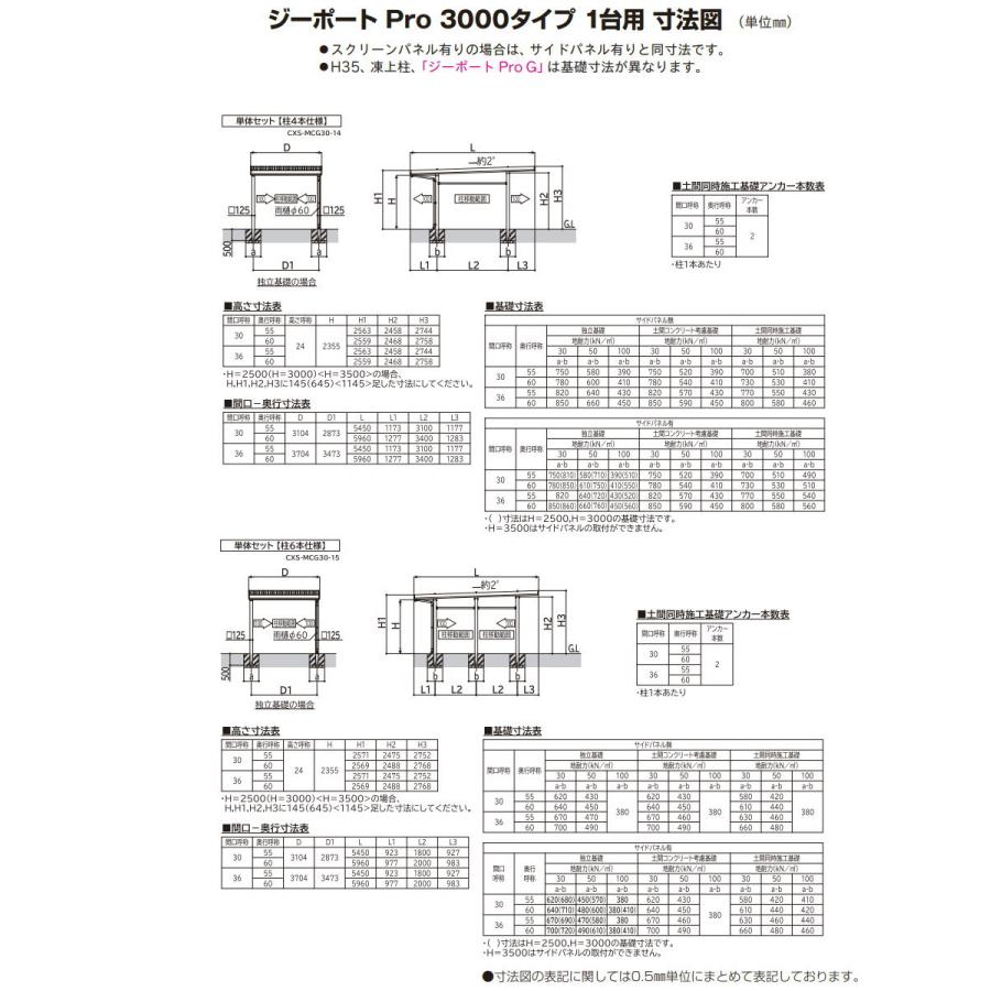 カーポート 1台用 YKK YKKap ジーポート Pro 3000タイプ 奥行延長6本 J60・12-36 H24 横材なし アルミ色 明かり取りなし MCG（単体・奥行延長） : DIY ...