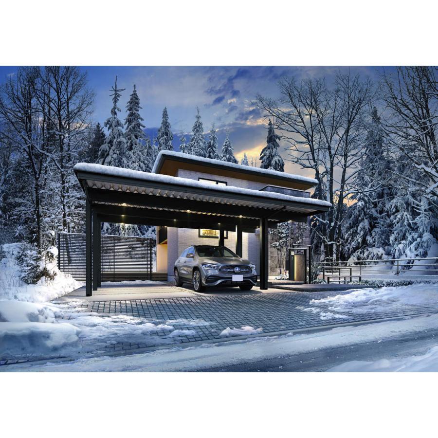 YKK AP カーポート 2台用 工事付 ジーポートpro 1500タイプ 55-55 H24 基本工事費込み ジーポートプロ 2台 車庫 駐車場屋根 頑丈 後付け おしゃれ 人気 ...