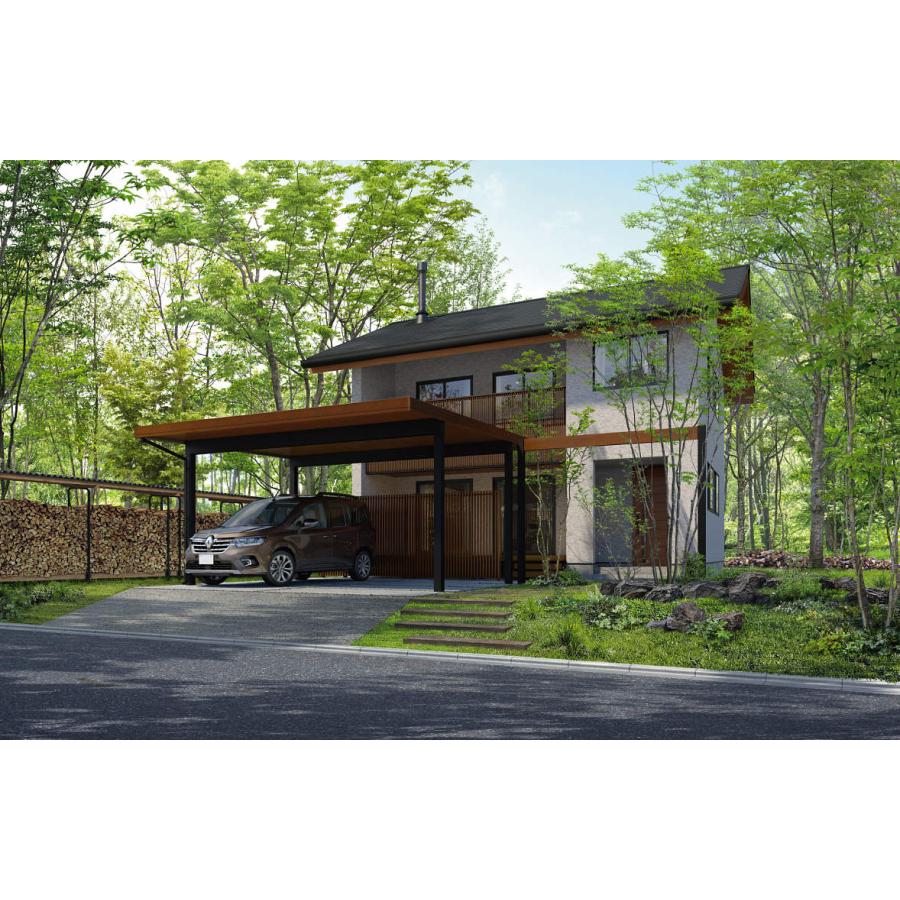 YKK AP カーポート 2台用 工事付 ジーポートpro 1500タイプ 55-55 H24 基本工事費込み ジーポートプロ 2台 車庫 駐車場屋根 頑丈 後付け おしゃれ 人気 ...