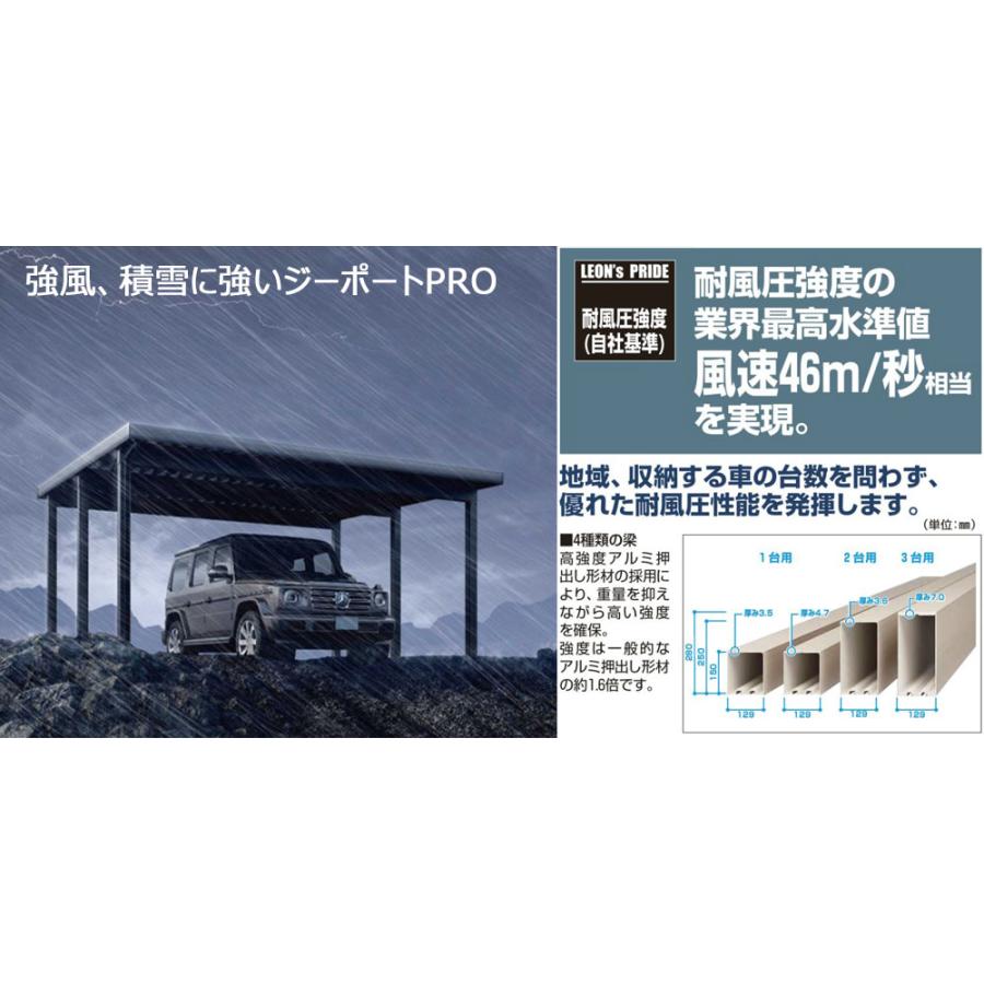 カーポート 2台用 工事付 ジーポートpro 1500タイプ 55-55 基本工事費込み「H25/スチール折板屋根/ YKK AP」 :10000009:エクステリアTAMA - 通販 ...