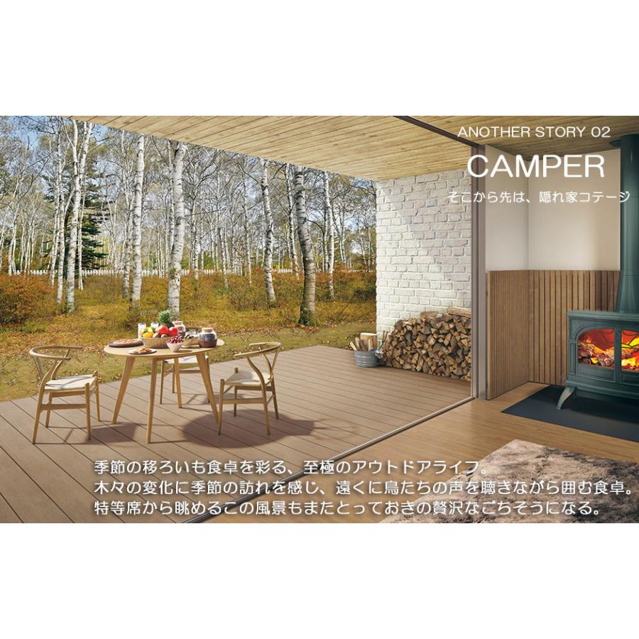 ウッドデッキ 人工木 ヴィラウッド プレミアムタイプ 間口1間×奥行9尺 基本工事費込み ロング束柱/デッキのみ/束埋込み仕様/三協アルミ ...