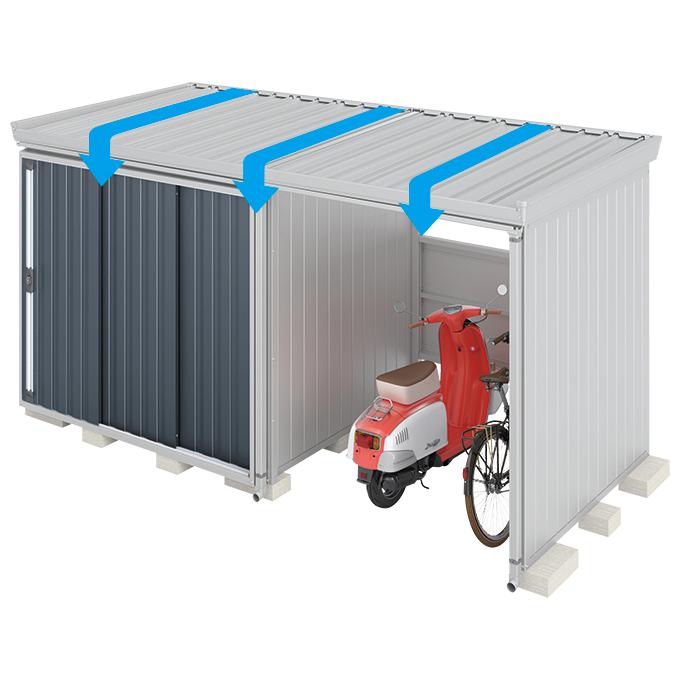 イナバ物置 物置 屋外 中型 フォルタウィズ FW-15K+1818S / FW-1818+15KS スタンダード 標準組立付 稲葉 物置き 自転車 収納庫 駐輪場一体 サイクルポート ...