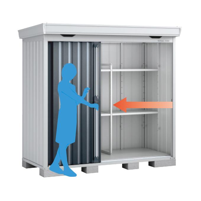 イナバ物置 フォルタウィズ FW-2222+18KS / FW-18K+2222S スタンダード 標準組立付 稲葉 物置 物置き 屋外 収納庫 中型 駐輪場一体 サイクルポート ...