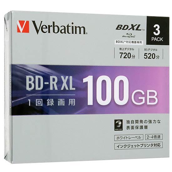 Verbatim 4倍速対応BD-R XL 100GB 3枚組 VBR520YP3D1 [管理:1000014876 ...