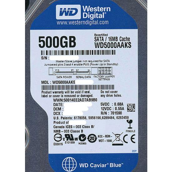 Western Digital 【中古】Western Digital製HDD WD5000AAKS 500GB SATA300 3000 ...