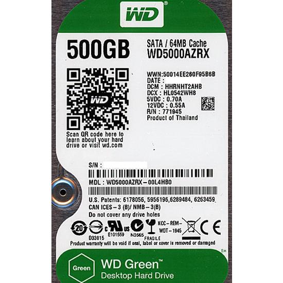 Western Digital製HDD WD5000AZRX 500GB SATA600 [管理:20343930] : 20343930 ...
