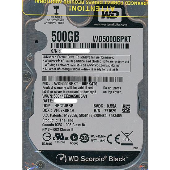 Western Digital WesternDigital HDD 2.5inch WD5000BPKT 500GB 9.5mm [管理 ...