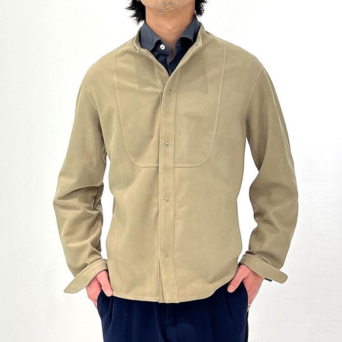 EMMETI エンメティ ARTURO CA04 sfoderati con le tasche スタンドカラースエードレザーシャツ メンズ 23春夏 : EXCLUSIVE ONLINE ...