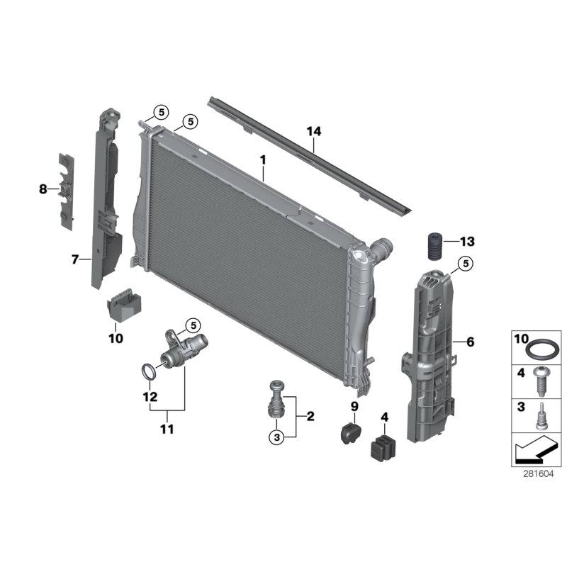 BMW E82 E88 E90 E91 E92 E93 E84 X1 E89 Z4 135i 335i 20i 20iX 28iX 35i 35is ラジエーターラジエター AT車用 ...