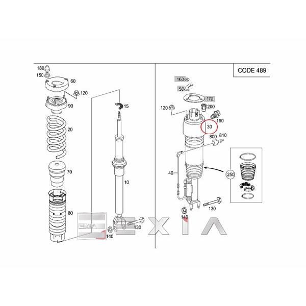 ベンツ W211 W219 フロント エアサスペンション 左側 E240 E280 E320 E350 E500 E550 CLS350 CLS500 CLS550 2113206113 ...
