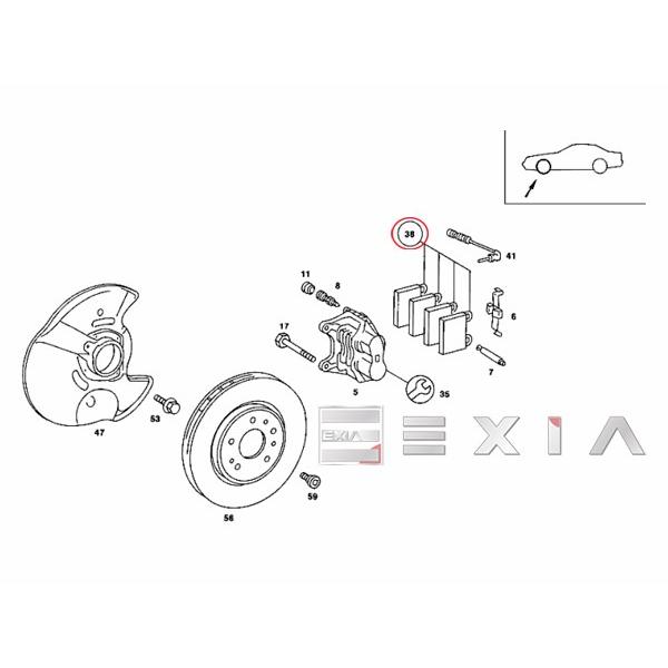 Mercedes-Benz ベンツ W124 W210 W201 R129 フロント ブレーキパッド 左右セット E320 E430 E500 ...