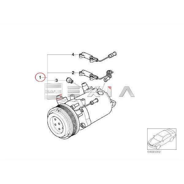 BMW E46 エアコンコンプレッサー(Oリング付) 318i 64529175669 64526908660 64526918751 ...