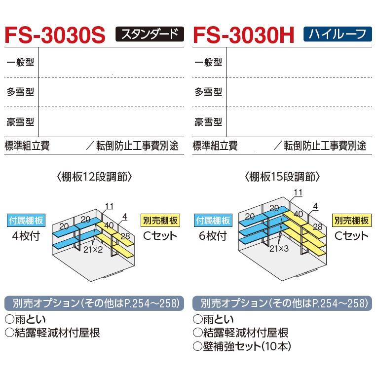 イナバ物置 イナバ物置 フォルタ FS-3030H（ハイルーフ/一般型） 物置き 中型 屋外 収納庫 : エクシーズYahoo!店 - 通販 - Yahoo!ショッピング