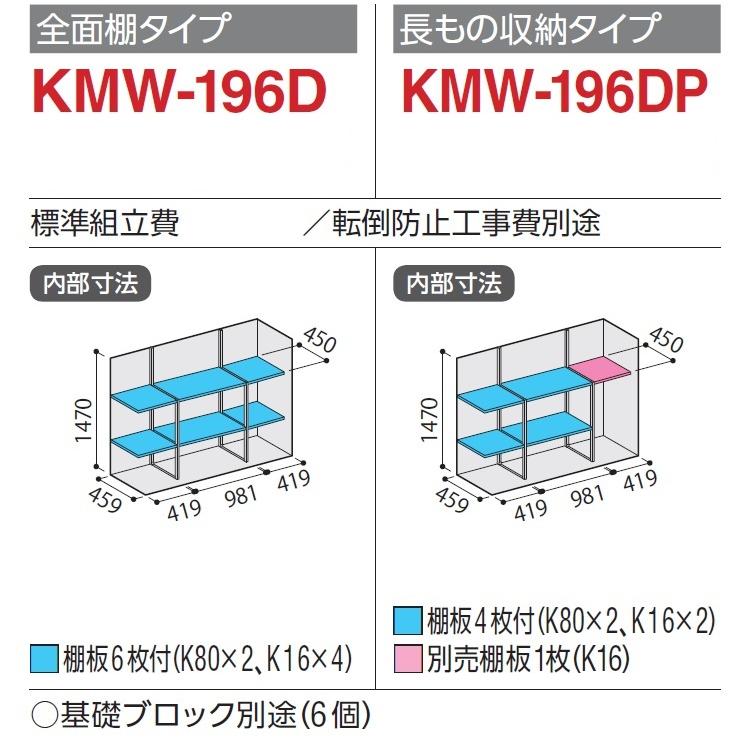 イナバ物置 イナバ物置 ナイソーシスター KMW-196D【全面棚タイプ】 物置き 小型 屋外 収納庫 : エクシーズYahoo!店 - 通販 - Yahoo!ショッピング