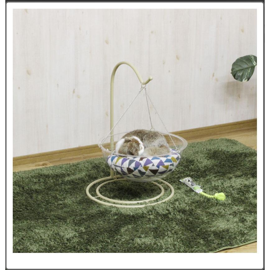 ハンギングチェアー PET-ACR-HC（ネコちゃんの肉球が見える癒しのペット用ハンギングチェアー！アクリルタイプ！ ＊沖縄、離島配送不可 ...