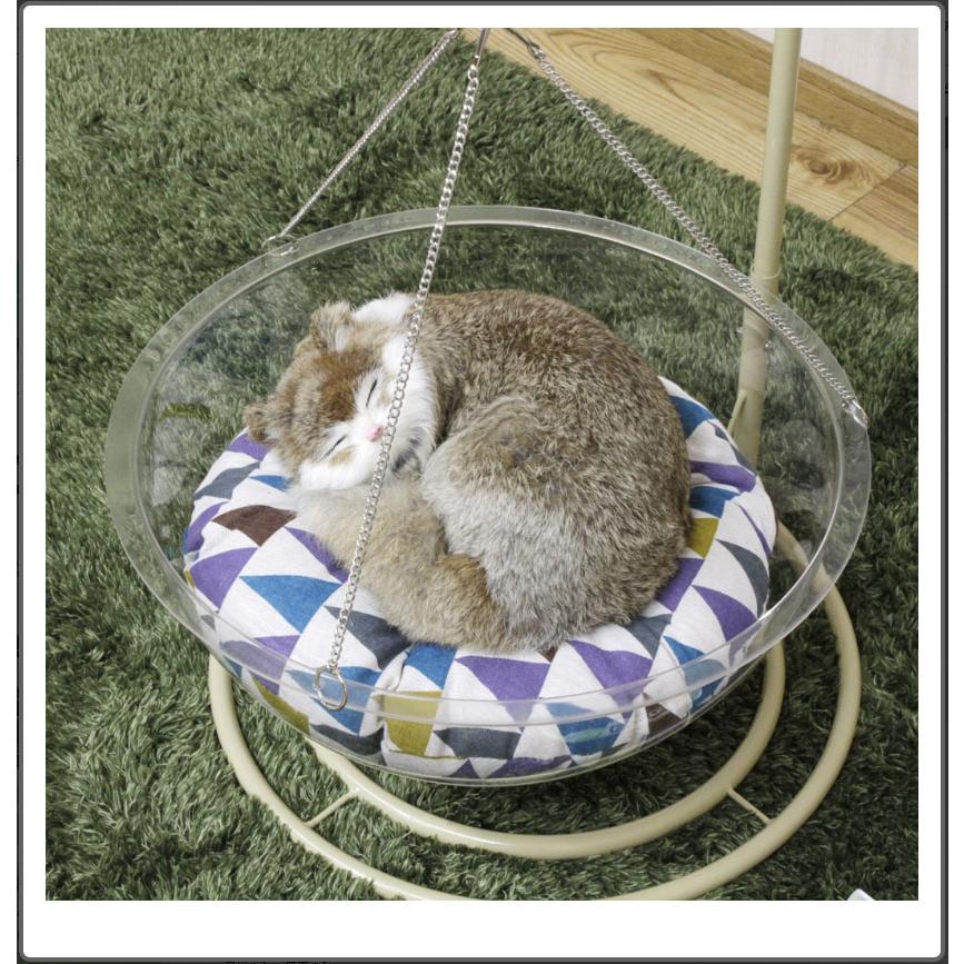 ハンギングチェアー PET-ACR-HC（ネコちゃんの肉球が見える癒しのペット用ハンギングチェアー！アクリルタイプ！ ＊沖縄、離島配送不可 ...
