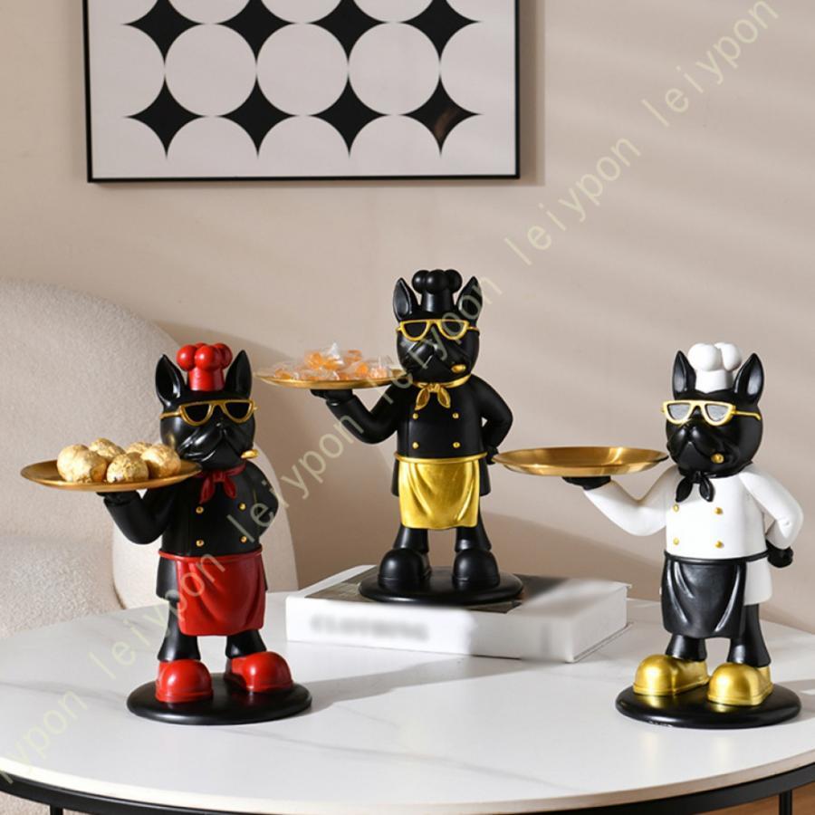 犬像 樹脂 ブルドッグの置物 犬の彫刻 皿を捧げる ホームテーブル 子犬 ブルドッグ 雑貨 収納カゴ 犬の置物 おしゃれ 卓上収納 化粧品 財布 コイン キー : l1s-127 : EXP ...