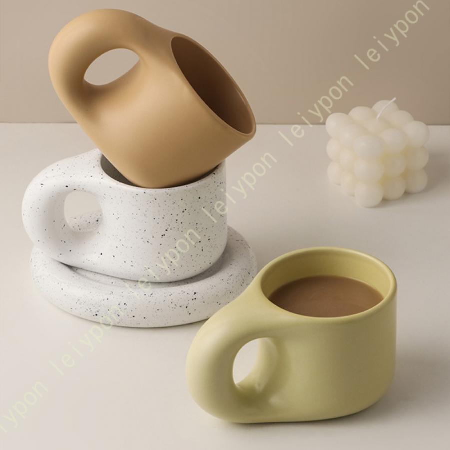 コップ ホワイト 陶器 マグカップ コーヒーカップ ブラウン イエロー 大容量 コーヒー 北欧 セラミック おしゃれ お茶 インテリア 家の装飾 プレゼント ギフト : l1s-1507 ...