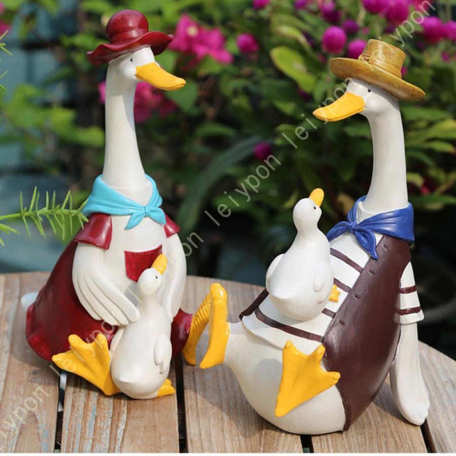 ガーデニング置物 アヒル 置物 おしゃれ 部屋装飾品 ポリレジン インテリア雑貨 屋外 部屋 インテリア 庭の置物 アニマルオブジェ 庭の風景彫刻 : l1s-397 : EXP SHOP ...