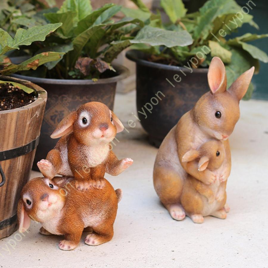 ガーデンオーナメント 置物 うさぎ かわいい 動物の置物 プレゼント 庭 屋外 デコレーション ガーデンオブジェ 樹脂 ガーデニング雑貨 カントリー風 : l1s-399 : EXP SHOP ...