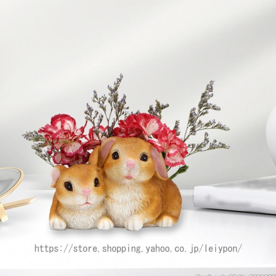 植木鉢 多肉植物鉢 置物 2点セット鉢 小型 可愛いウサギ かわいい 底穴付き ミニ植物適用 インテリア オフィス 部屋飾り ガーデニング 飾り物 庭 植木鉢 玄関 : l1s-554 ...