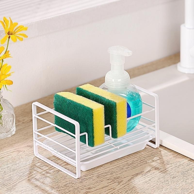 スポンジラック 水切りラック スポンジホルダー 洗剤ボトル置き スポンジ置き 水回り用品 キッチン用品 台所用品 水受けトレイ付き シンク 流し回り : ll13-cf-118 : EXP ...