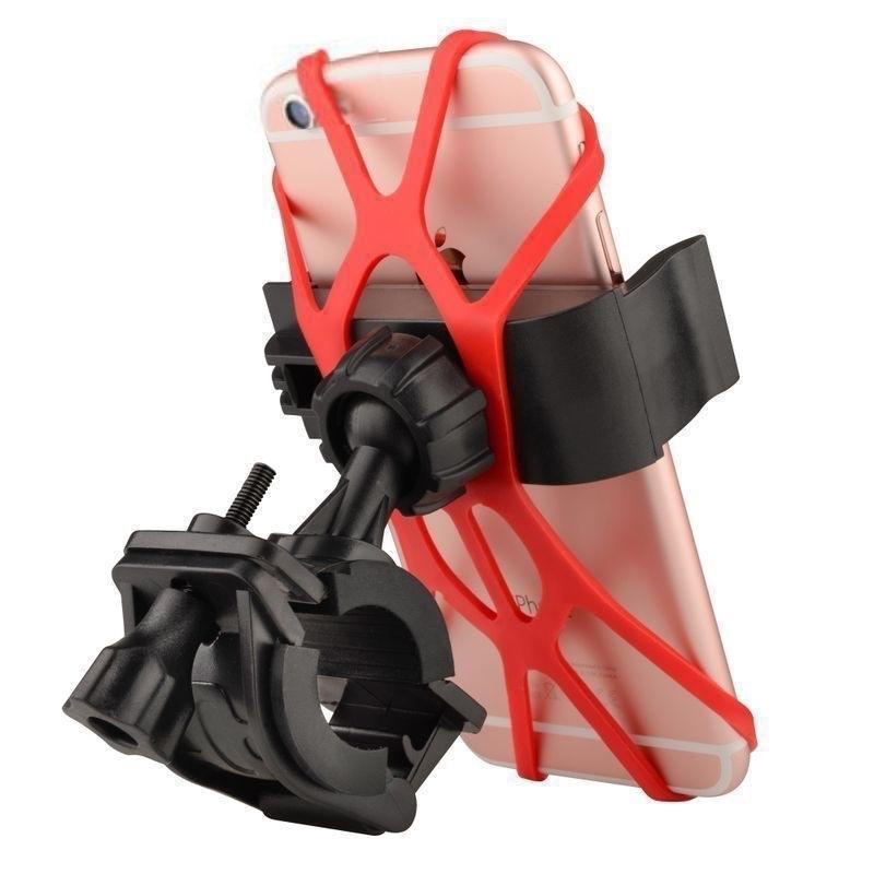 スマホホルダー 自転車 バイク 取り付け簡単 衝撃吸収 伸縮 黒 赤 携帯ホルダー 固定 落下防止 360度回転 滑り止め ナビ シンプル コンパクト :ll13-cy-1394:EXP ...