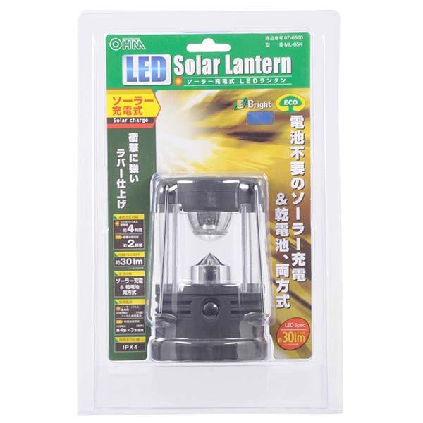 OHM E-Bright LEDランタン ソーラー充電式 IPX4 30lm ML-05K 07-6560 オーム電機 : エクサイト・セキュリティ Yahoo!店 - 通販 - Yahoo ...