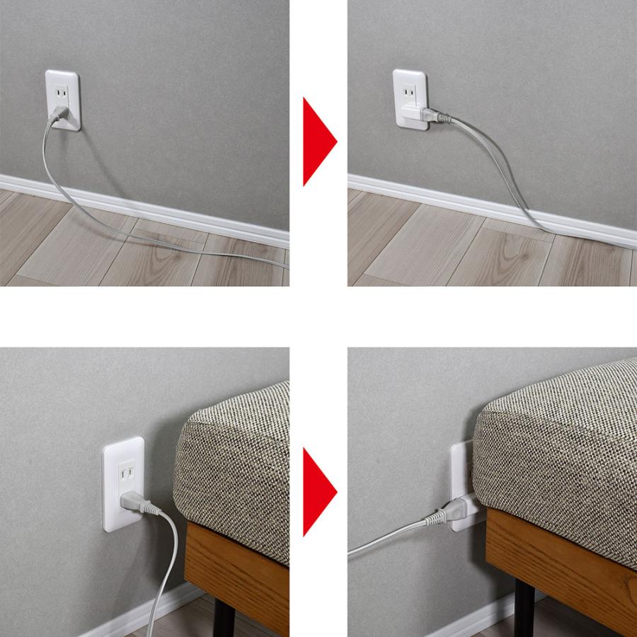 ELPA 電源タップ スペースアダプタ 横型_A-371B(W)_3277000_ELPA（エルパ・朝日電器） : エクサイト・セキュリティ Yahoo!店 - 通販 - Yahoo!ショッピング