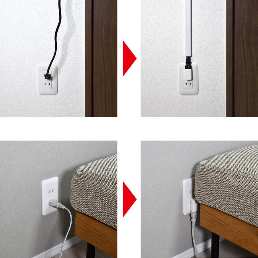 ELPA 電源タップ スペースアダプタ 縦型_A-372B(W)_3277100_ELPA（エルパ・朝日電器） : エクサイト・セキュリティ Yahoo!店 - 通販 - Yahoo!ショッピング