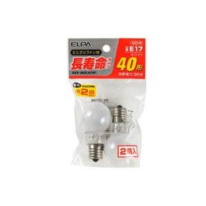 ELPA GKP-362LH(W) 長寿命ミニクリプトン球 40W形 E17 ホワイト 2個入 ELPA（エルパ・朝日電器） : エクサイト・セキュリティ Yahoo!店 - 通販 ...