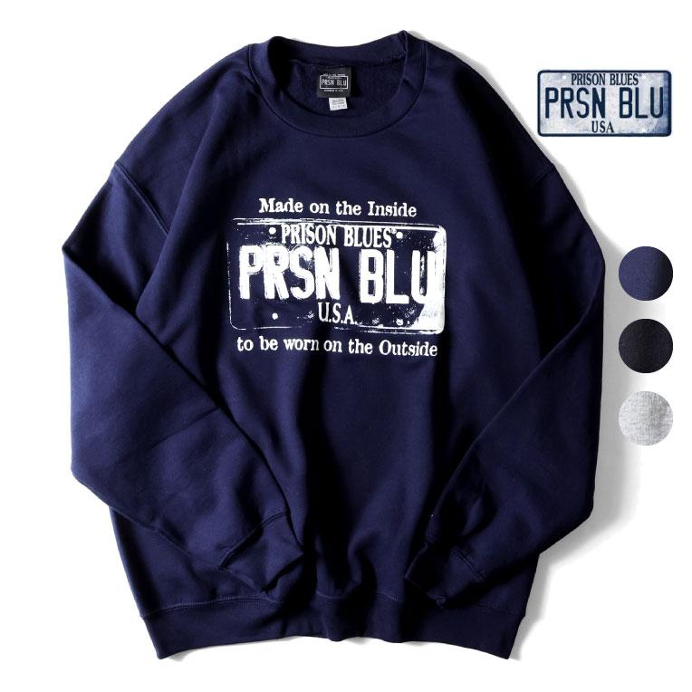 PRISON BLUES / プリズンブルース PRBS330 USA PLATE CREW NECK SWEAT SHIRT / プレート ...