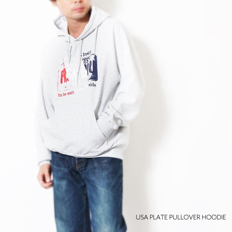 PRISON BLUES / プリズンブルース PRBS3304 USA PLATE PULLOVER PARKA / プレートロゴプリント ...