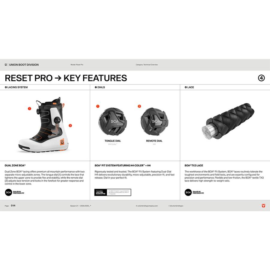 ユニオン ブーツ リセット プロ ホワイト/ブラック 25-26 UNION RESET PRO BOOTS White/Black 特典あり ...