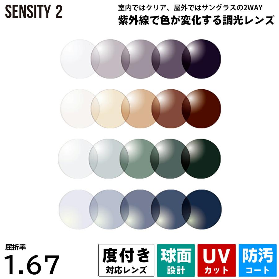 度付きレンズ 調光 センシティ2 HOYA SENSITY2 球面 超薄型 HL67 ハイルックス167 2枚1組 UVカット プラスチック ...