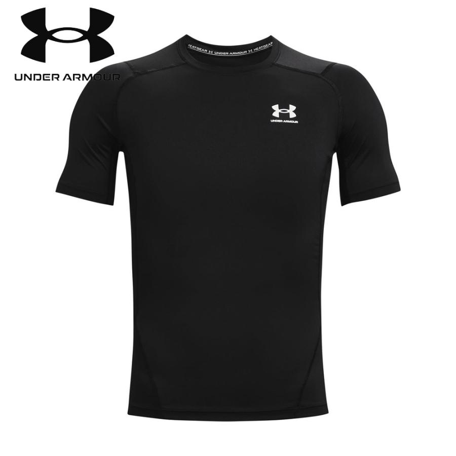 UNDER ARMOUR ARMOUR(アンダーアーマー) UA ヒートギア アーマー ショートスリーブ シャツ BLACK/WHITE ...