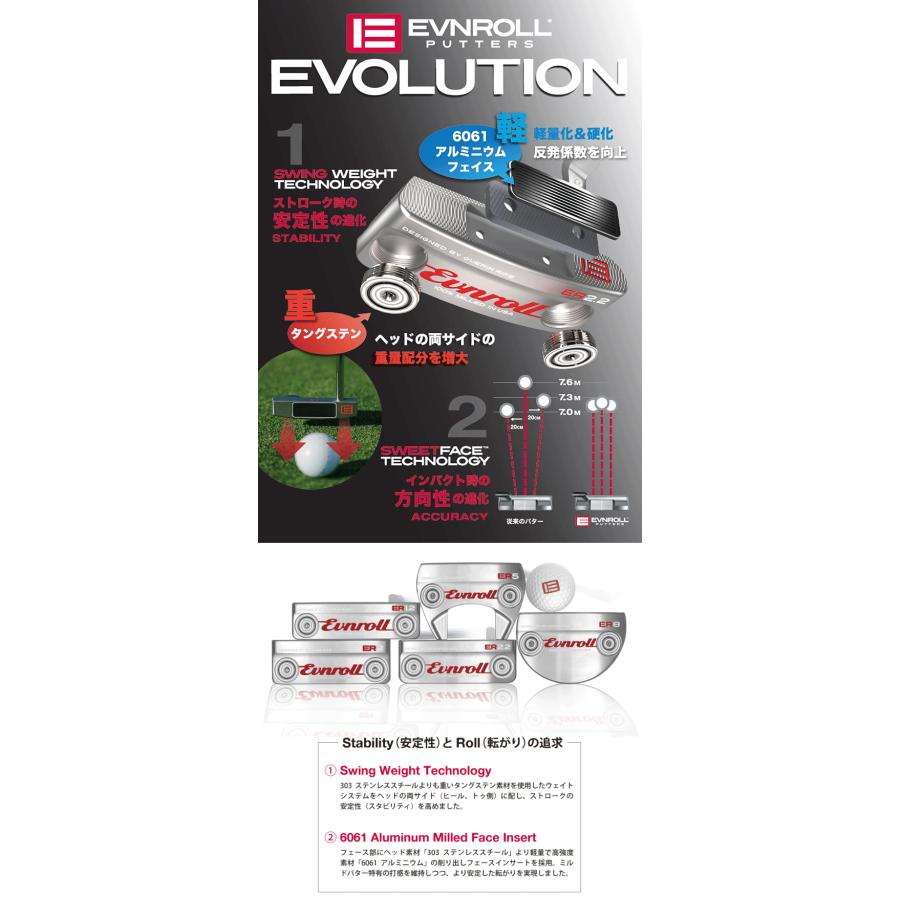 EVNROLL PUTTERS イーブンロール日本正規品 ER8 TOUR MALLET Neo パター 2024新製品 ツアータックネオ ...