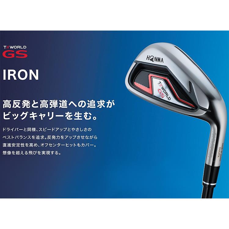 ホンマ HONMA GOLF 本間ゴルフ 日本正規品 T//WORLD ツアーワールド GS アイアン N.S.PRO Zelos FOR T//WORLDスチールシャフト 5本セット(I#6 ...