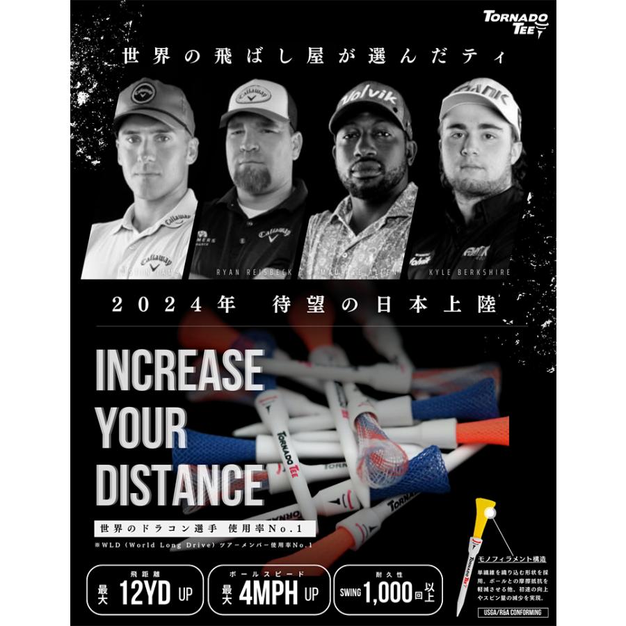 TORNADO TEE 正規品 トルネード ティー モノフィラメント構造 ドラコンゴルフティー 2024新製品 「 5本入 ...