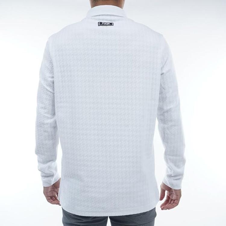 PING（ピン） 千鳥ジャガード裏起毛長袖ポロシャツ メンズ ゴルフ