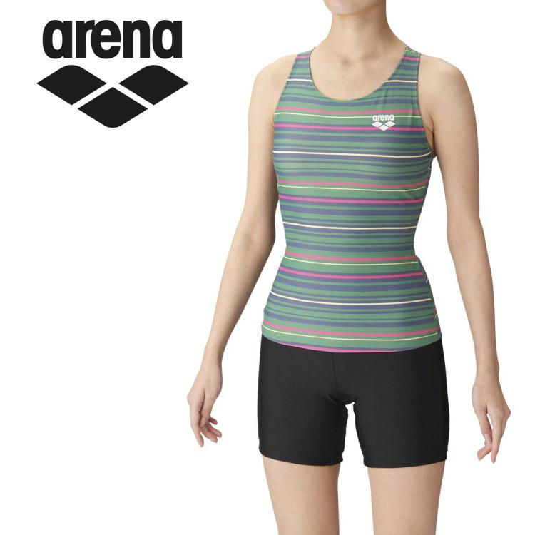 アリーナ arena 水泳 水着 フィットネスセパレーツ(Yバック・差し込みパッド) レディース LAR-4246W-GNBK メール便送料 ...